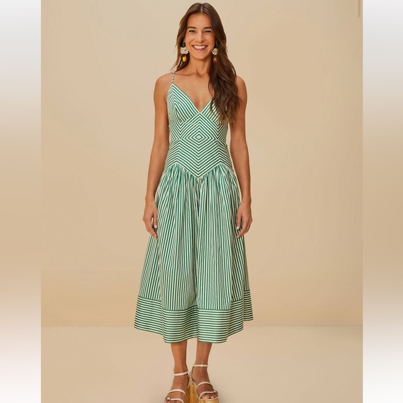 FARM Rio | Dresses | Farm Rio Stripes Organic Cotton Midi Dress | Poshmark